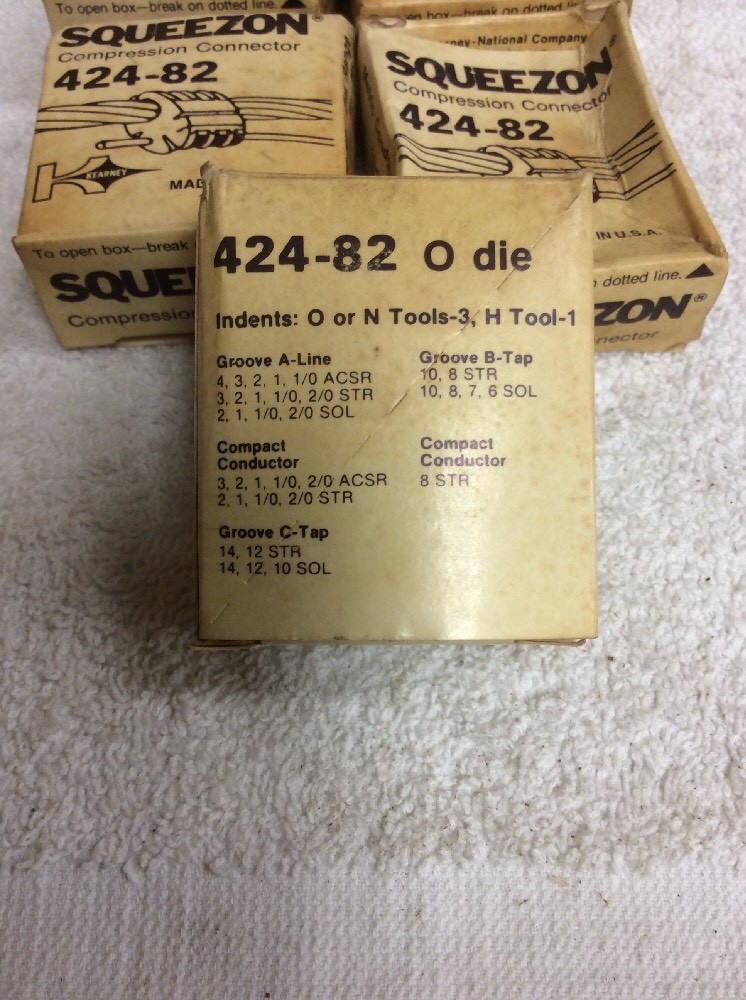 Lot of (5) KEARNEY SQUEEZON 424-82 O Die COMPRESSION CONNECTOR | eBay