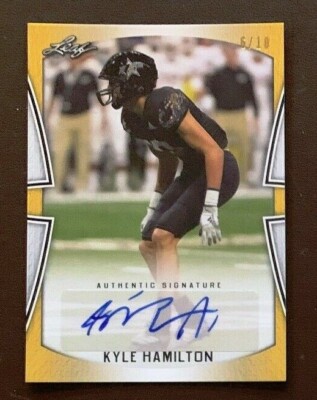 KYLE HAMILTON Notre Dame 2019 Leaf Certified AUTOGRAPH RC #'d 6/10 | eBay