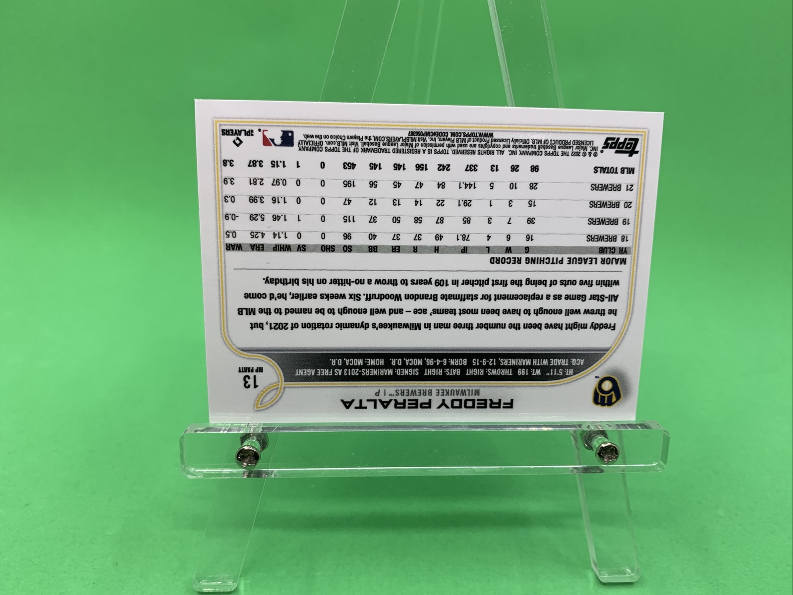 Freddy Peralta 2022 Topps Series 1 Rip Party SSP RARE | eBay