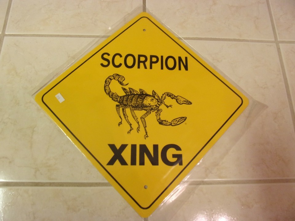 SCORPION XING Aluminum Novelty Amber Sign 17" X 17" DIAGONAL SIGN ...