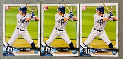3 Lot 2018 Bowman 1st Draft Prospect Baseball #BD-105 Ford Proctor Card ...
