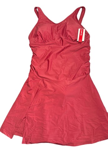 BALEAF One Piece Swimdress Modest Swimsuit Adjustable Straps Red Size L ...