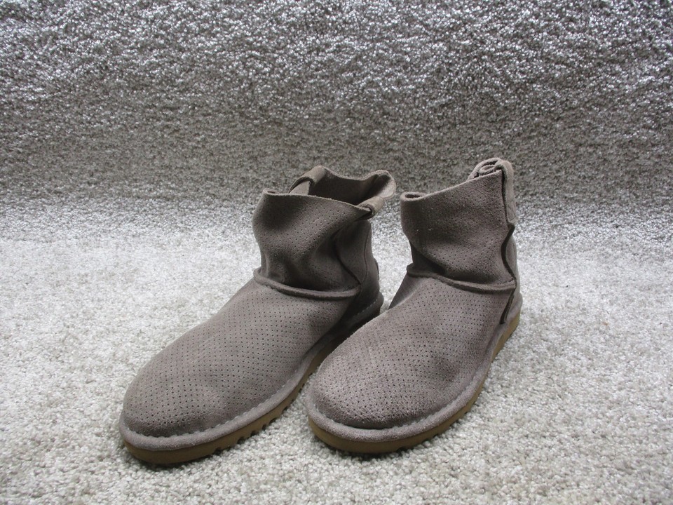 UGG Classic Unlined Mini Perf Boots Womens Size 8 Gray Suede Perforated ...