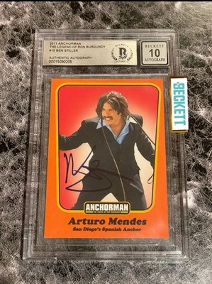 BEN STILLER SIGNED ANCHORMAN TRADING CARD BGS AUTO 10 | eBay