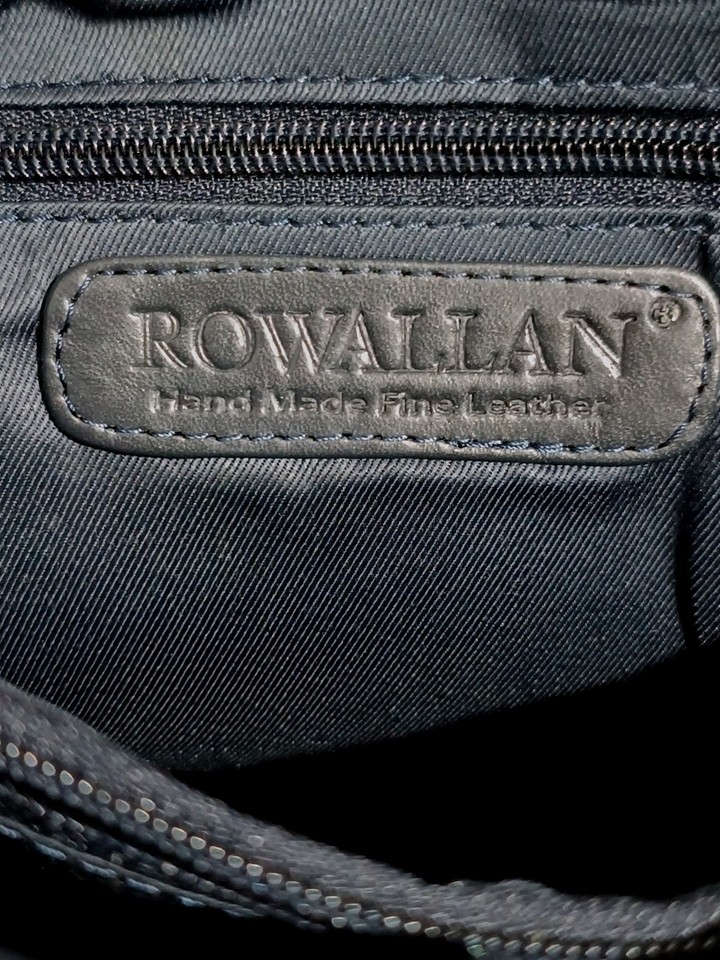Rowallan Handmade Fine Leather Shoulder Bag Black Multiple Compartments ...