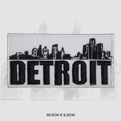Detroit Game Patch Iron/Sew On Embroidered Patch Badge Applique For ...