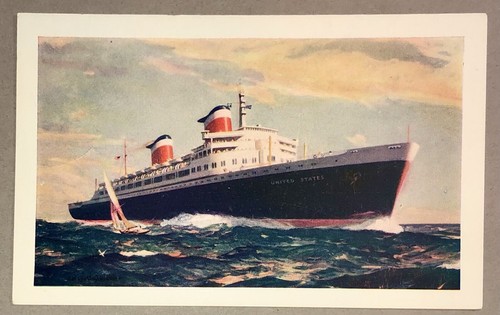 Postcard SS United States Transatlantic Ocean Liner c1955 #2 | eBay