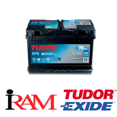 TUDOR TL700 BATTERIA START & STOP 70AH 720A,6R0915105B,71779500 ...