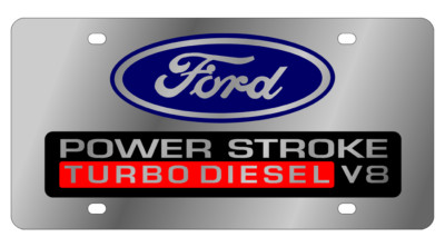Chrome Ford 05 PowerStroke Turbo Diesel Premium Steel License Plate ...