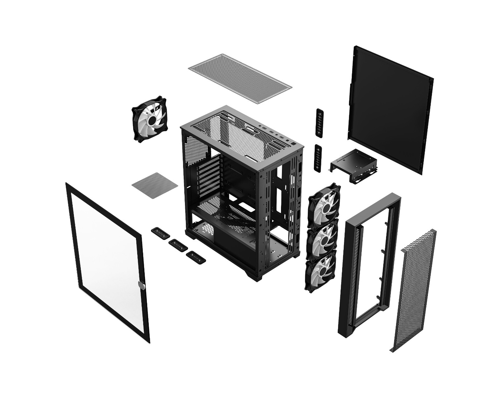iONZ KZ-22 V2 PC Gaming Case - Mid Tower ATX Hinged Temp Glass - High ...