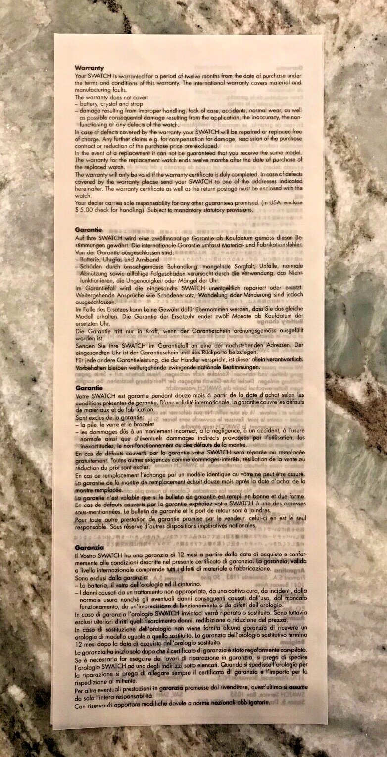 Swatch Art Special – Sam Francis – GZ123 – 1992 – Mint Condition ...