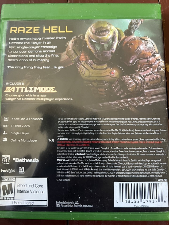 DOOM Eternal: Standard Edition - Xbox One 93155174146 | eBay