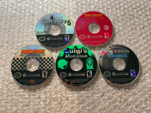 LOT OF 5 GameCube Discs (Mario Kart Luigi Metroid Final Fantasy) - *AS ...