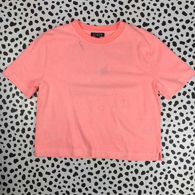 J.CREW Relaxed Pink Premium-Weight Cropped Short Sleeve T-Shirt XS ...
