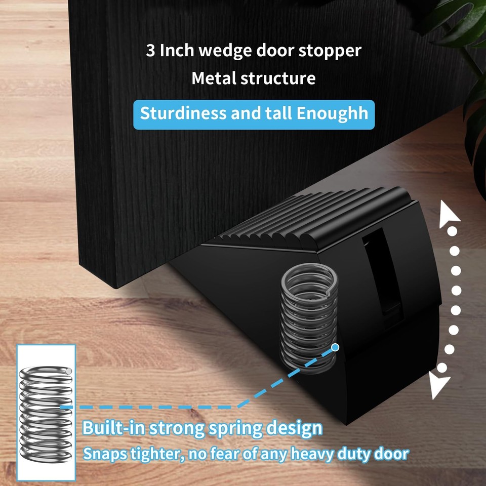 Strongest Spring Large Door Stoppers - Heavy Duty Door Stopper Wedge ...