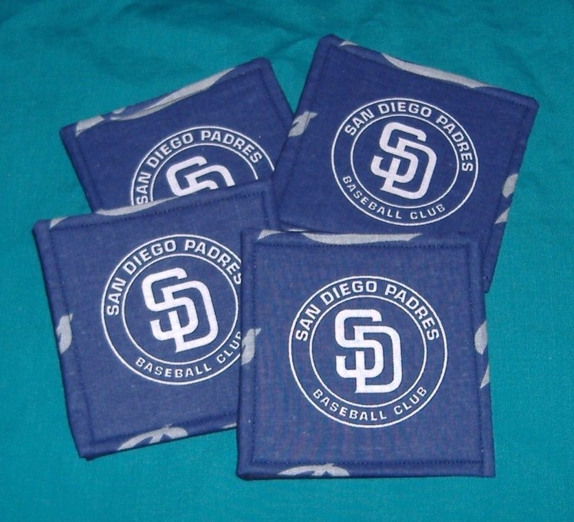 NEW SAN DIEGO PADRES BASEBALL TEAM PARTY DRINK SET OF 4 COASTERS ...