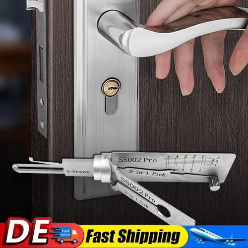 2 in 1 Key Decoder Lock Pick Tool Stainless Steel Maintenance Repair ...