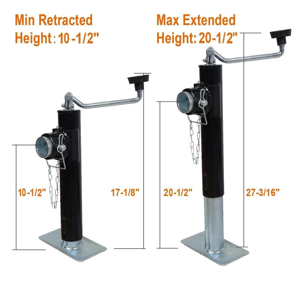 TCE 2000LBs Weldon Pipe Mount Swivel Trailer Jack, ATR39003U, Black ...