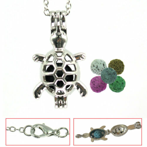 2PCS Turtle Essential Oil Aromatherapy Diffuser Necklace Pendant w/6 ...