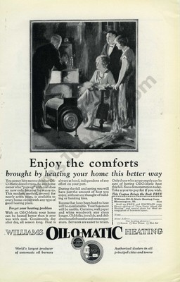 1925 Williams Oil O Matic Furance Home Heat Old PRINT AD Wall Decor ...