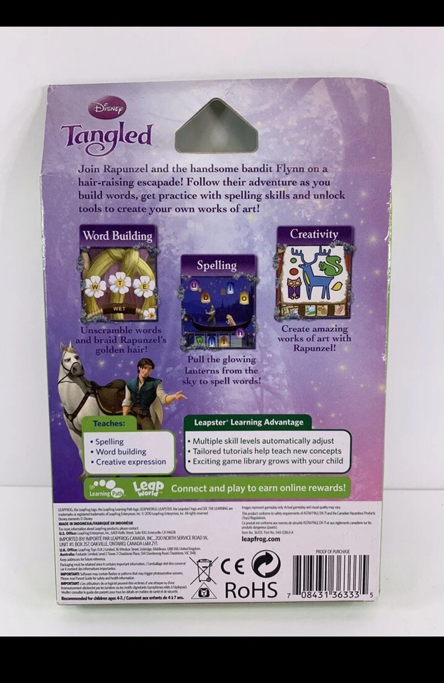 Leapster 2 * Disney TANGLED * Game NIP Reading 4-7 yrs Spelling Memory ...