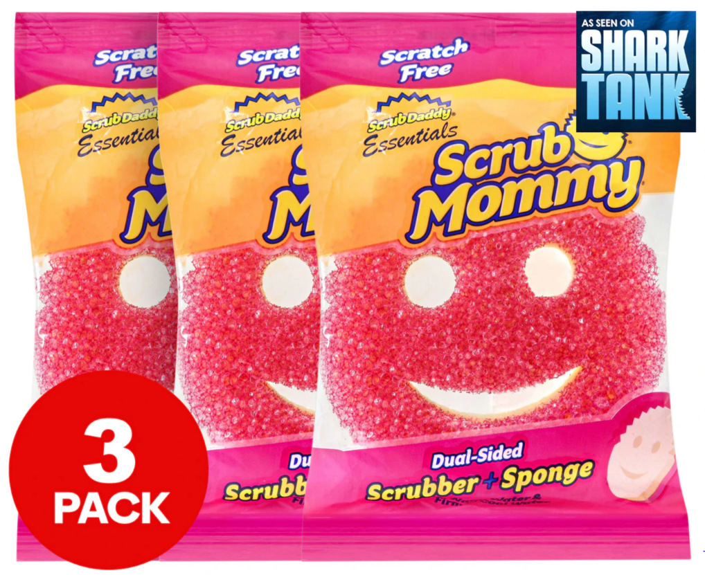 3 x Scrub Daddy Scrub Mommy Dishwashing Dual-Sided Scrubber & Sponge ...