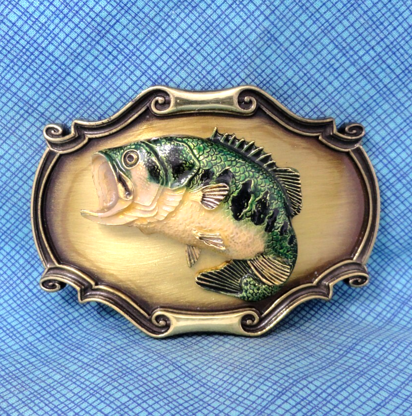 Largemouth Bass Belt Buckle Fisherman Sportsman 3D Enameled Vtg ...