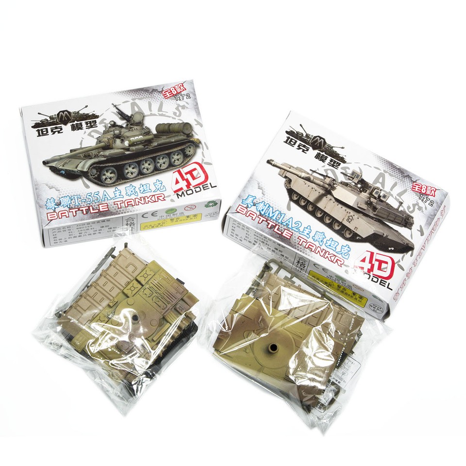 4D 1/72 8pcs Assemble Tank 4D Tank Plastic Model Kit The First Shot HOT ...