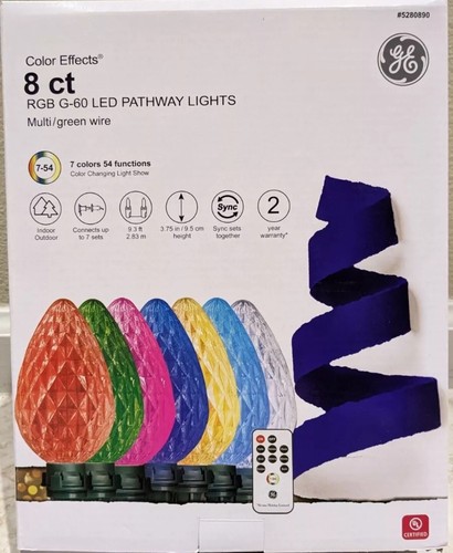 GE Color Effects 8-Marker Color Changing Light Bulb Christmas Pathway ...