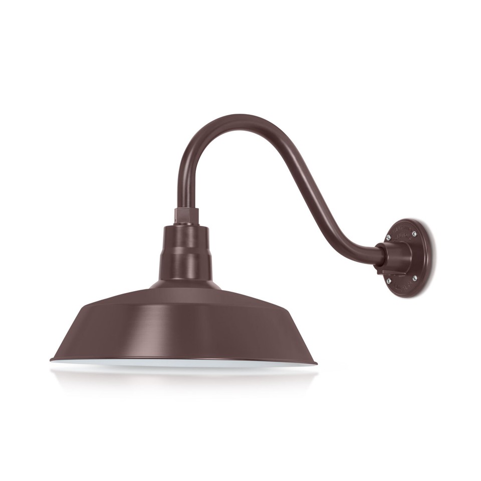 14-inch Industrial RLM Gooseneck Barn Light Fixture - 14.5in. Long ...