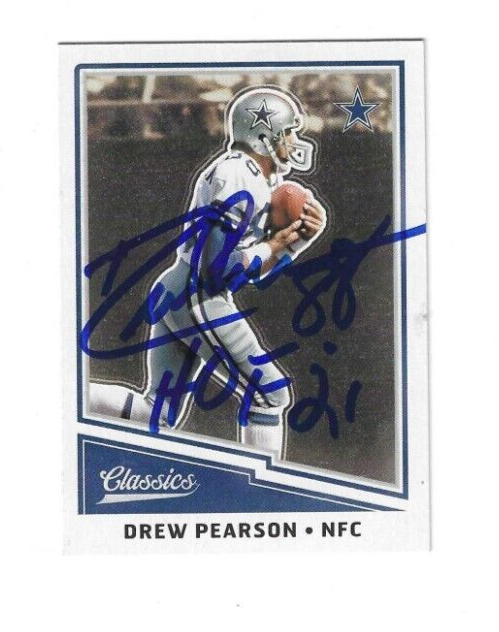 Autographed DREW PEARSON Dallas Cowboys 2017 Panini Classics card #135 ...