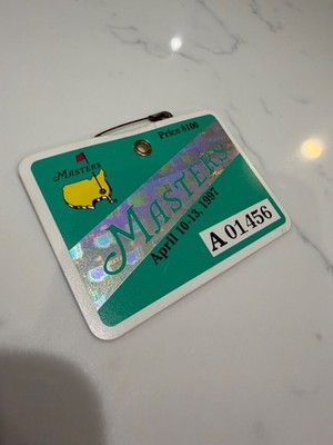 1997 Master Golf Badge. Tiger Woods First. Augusta National Free ...