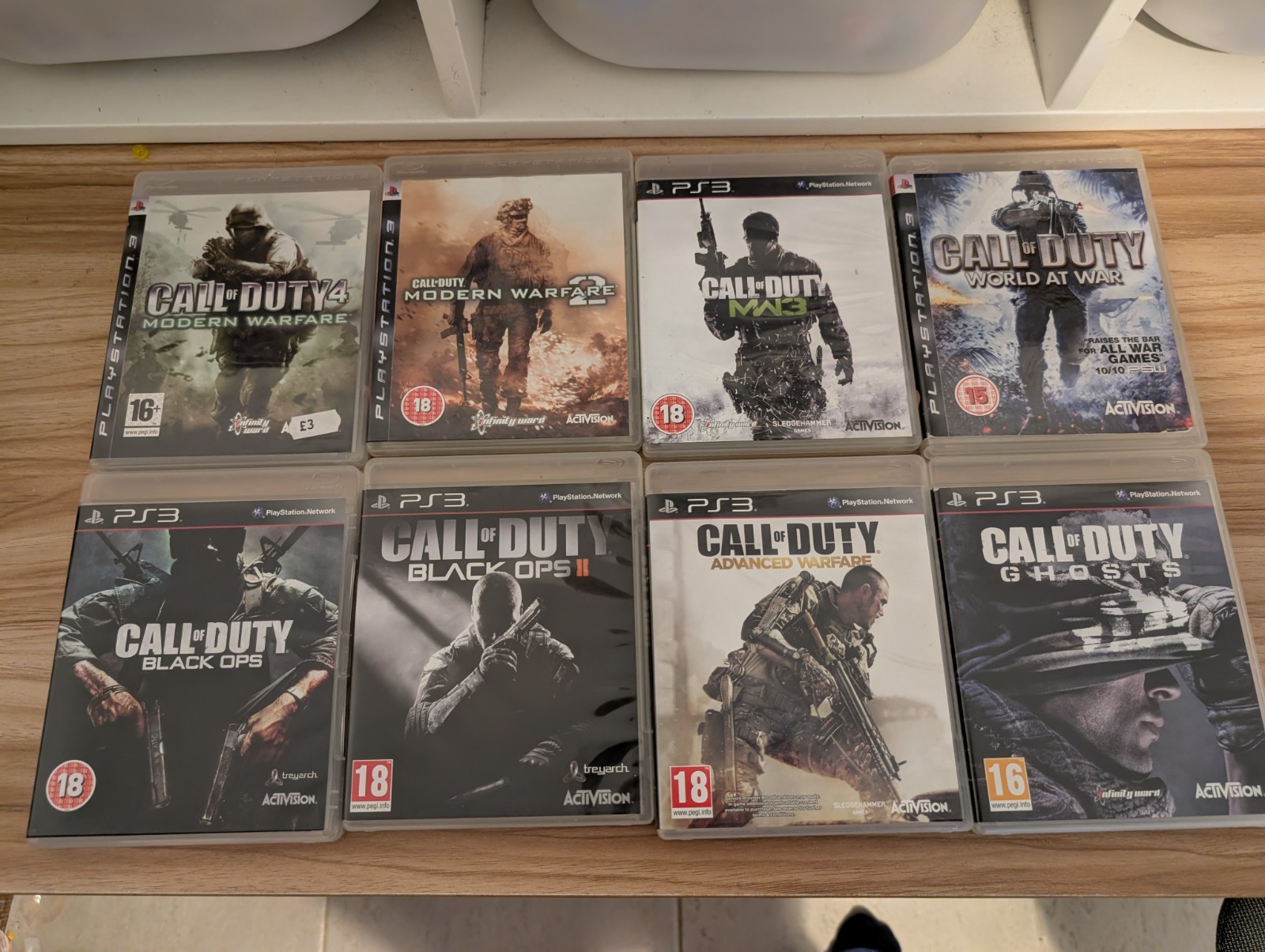 8 x Call Of Duty PS3 Games Bundle Black Ops Modern Warfare 1 2 3 World ...
