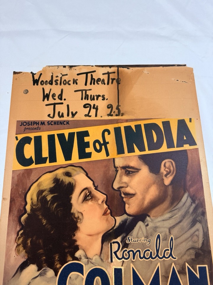 1935 Clive Of India Original 14x22 Window Movie Poster Loretta Young ...