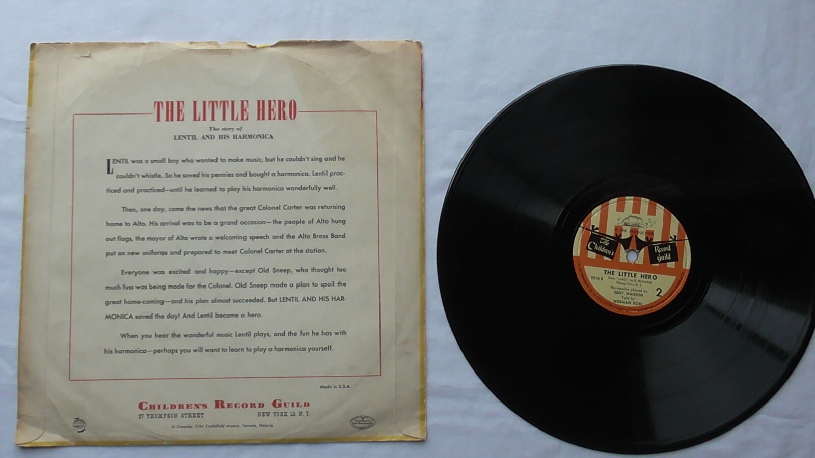 Norman Rose 78rpm Single 10-inch CRG Records #9010 The Little Hero | eBay