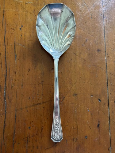 Vintage EPNS A1 Silver Plate Fruit / Serving Spoon Scalloped / Fluted ...