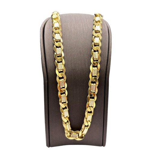 10ct 10K Yellow Gold Italian Curb Link Men’s Chain Necklace 67.41 Grams ...