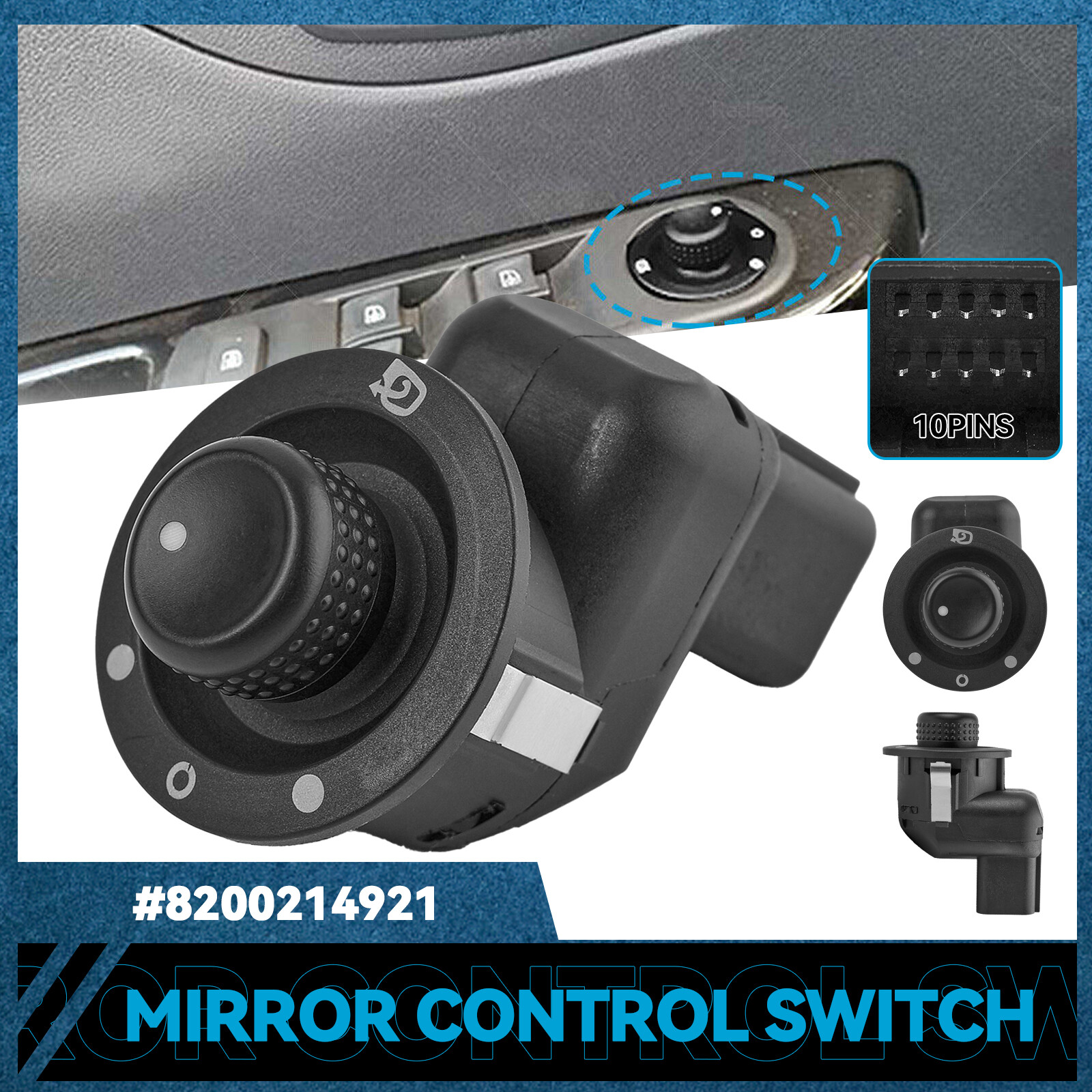 Electric Wing Mirror Control Switch 8200676529 For Renault Clio MK4 ...