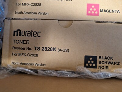 muratec toner for mfx-c2828 lot of 4. yellow, cyanz magenta, and black ...
