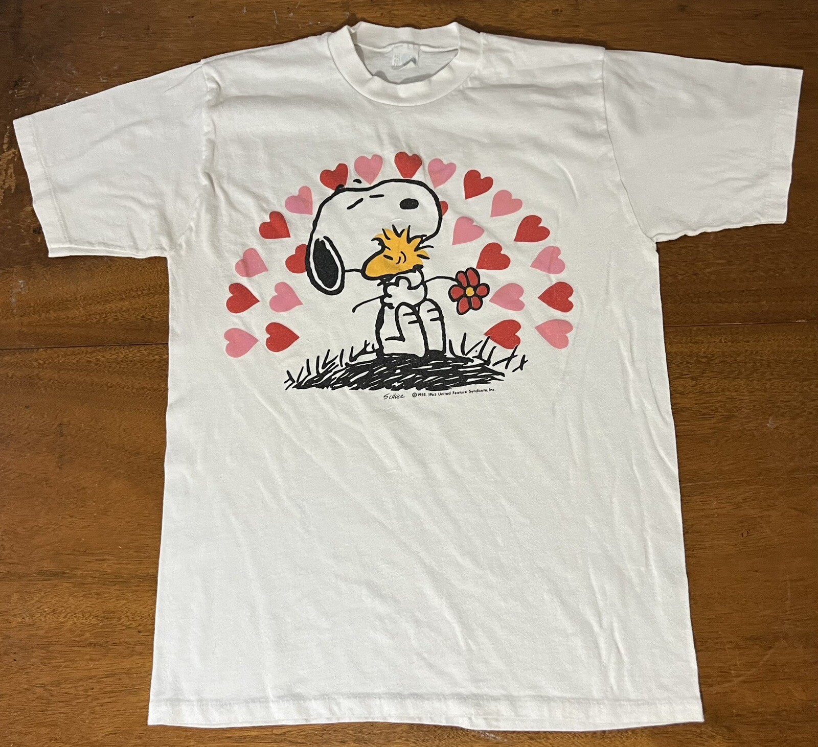 Vintage Single Stitch Snoopy & Woodstock Peanuts Hear… - Gem