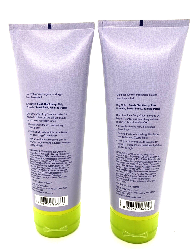 TWO Bath & Body Works BLACKBERRY & BASIL Body Creams 8 Oz POMELO ...