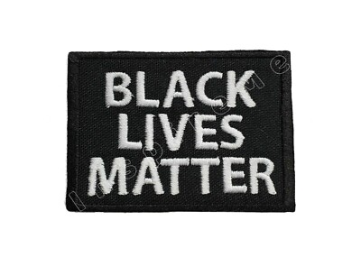 Black Lives Matter Embroidered Sew/Iron-On Patch Hook & Loop BLM ...