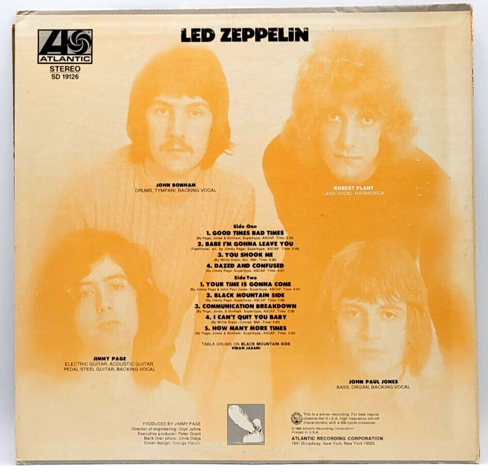 LED ZEPPELIN - SELF TITLED - ROCK LP RECORD ATLANTIC SD 19126 | eBay