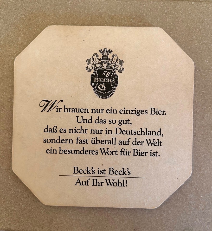 Vintage German Beck's Beer Octagon Cardboard Coaster | eBay UK