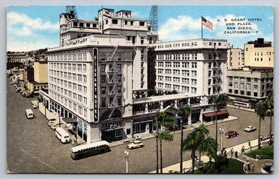 Vintage 1951 U.S. Grant Hotel and Plaza San Diego California Linen ...
