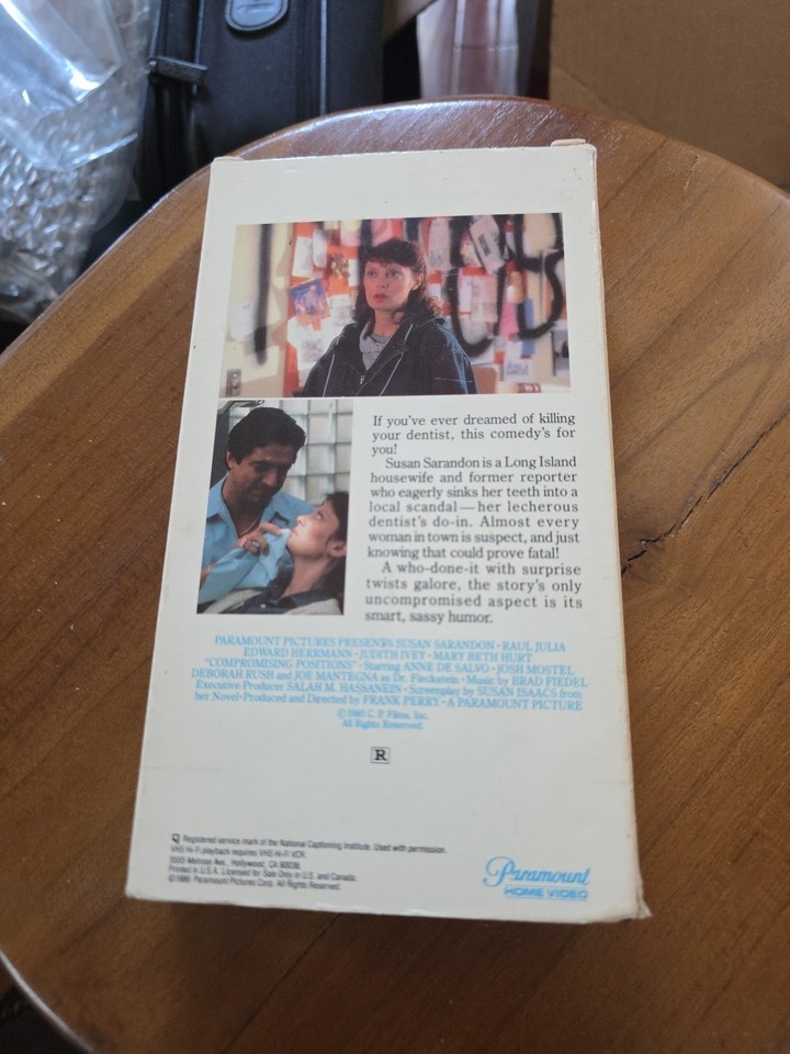 Compromising Positions VHS Paramount Home Video Susan Sarandon R rated ...
