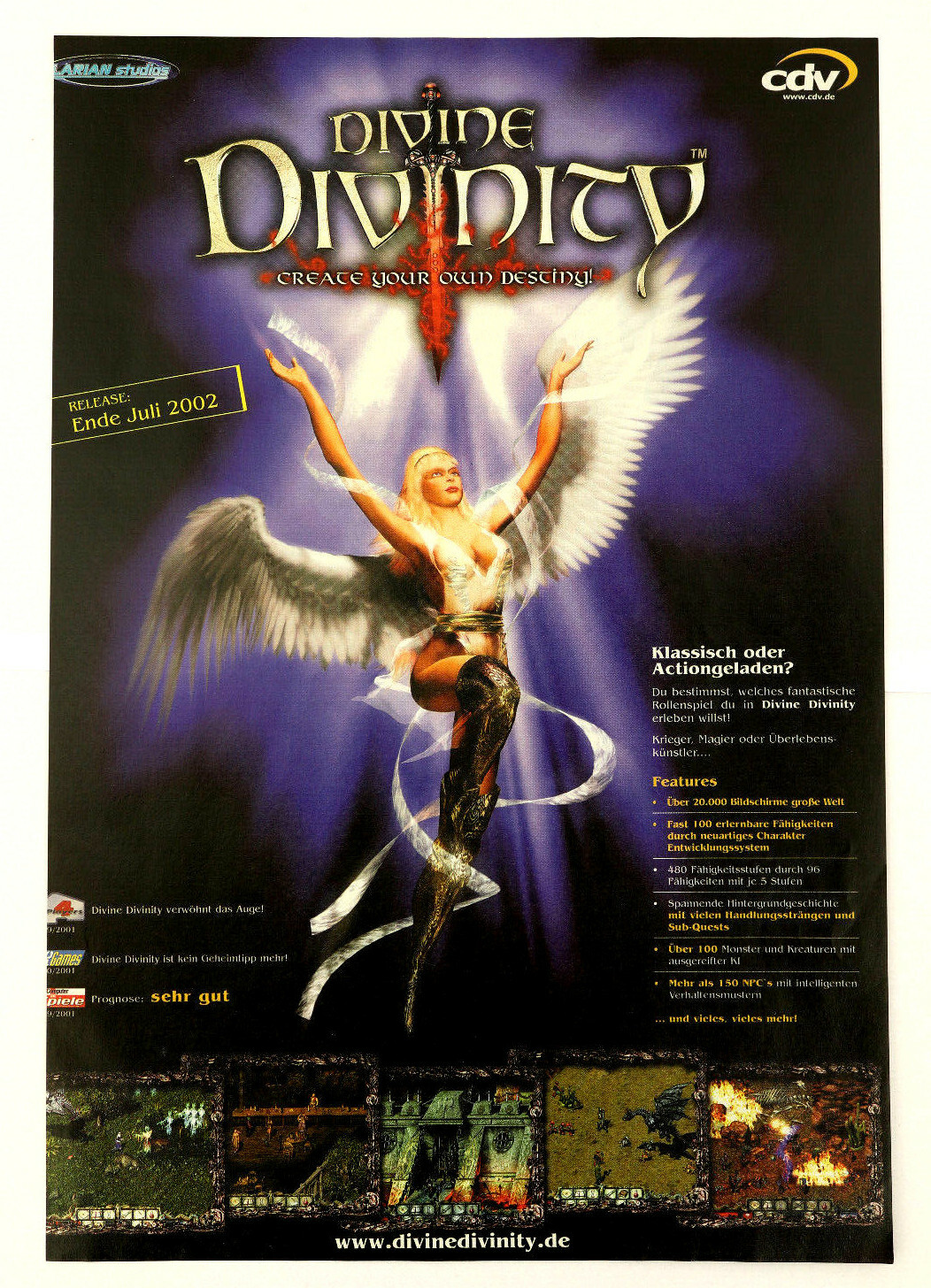 Divine Divinity mini Vintage Poster Promo / Ad Art Windows PC MOS ...