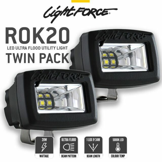 LIGHTFORCE ROK20UF 20W LED Ultra Flood Work Light for sale online ...