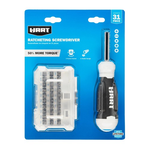 HART 31-Piece Ratcheting Screwdriver Set with 3-Position Ratchet ...