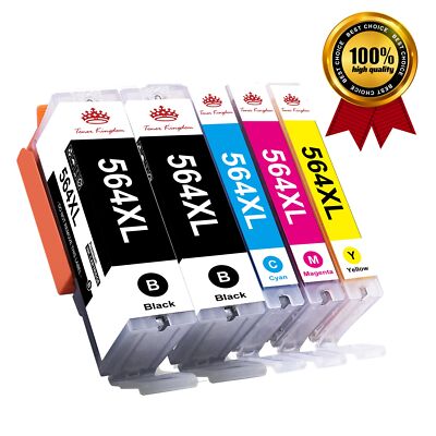 5 Pack ink For HP 564XL PhotoSmart 7510 7520 5510 5520 6510 6520 D7500 ...
